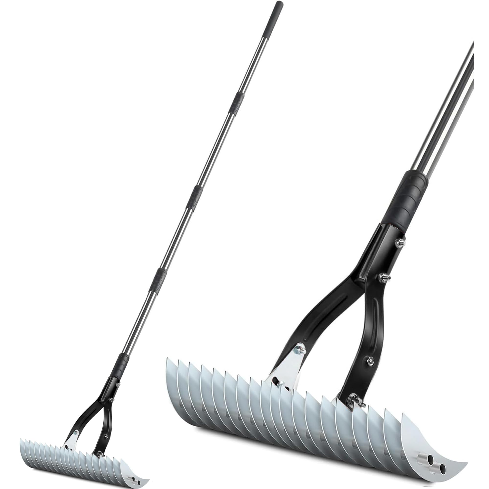 Niovrooro Thatch Rake,15" Lawn Dethatcher Rakes,Dead Grass Remover ...