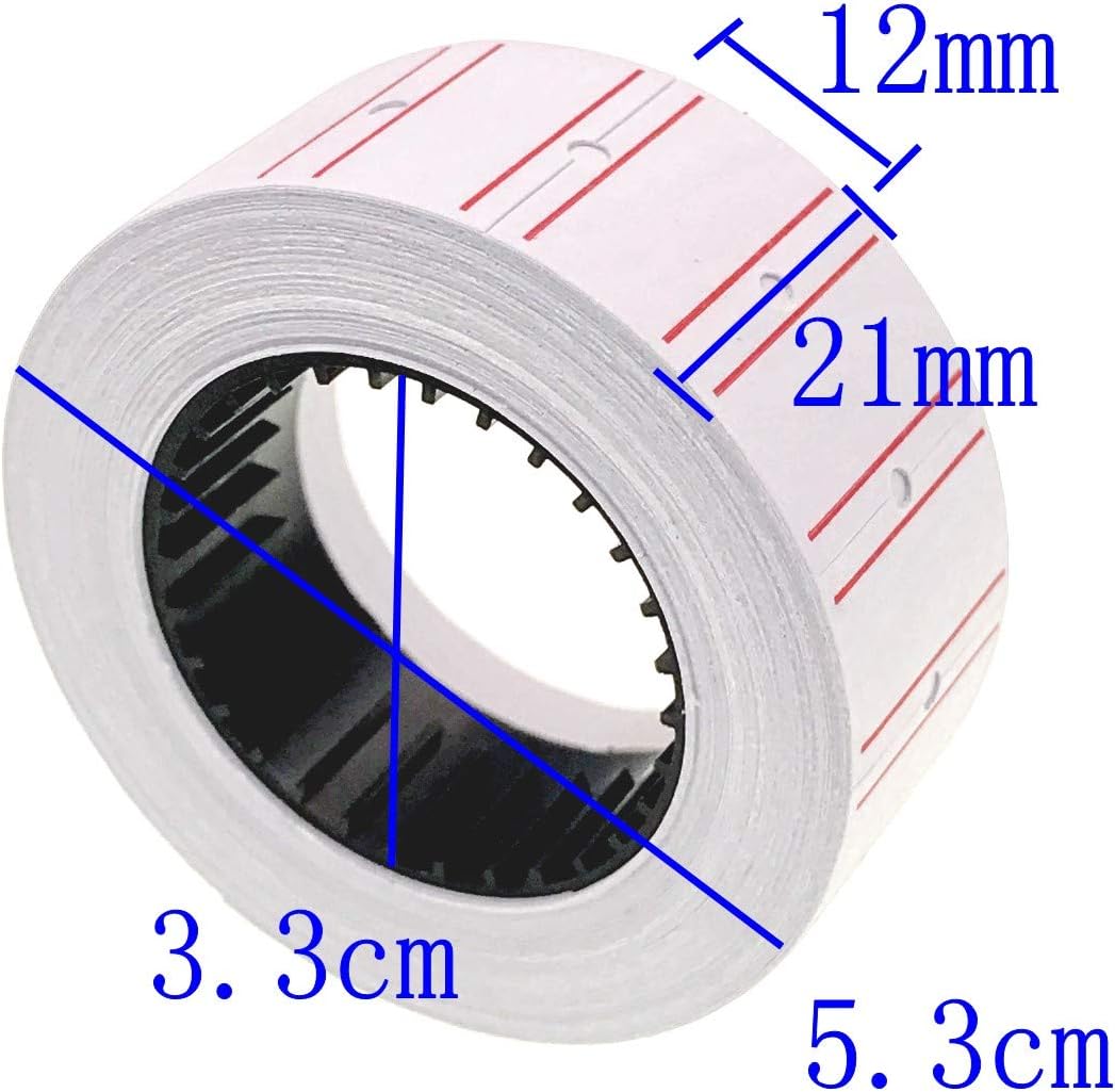 JZK 20 Rolls total 10000 pieces price gun labels, 21mm x 12mm price gun ...