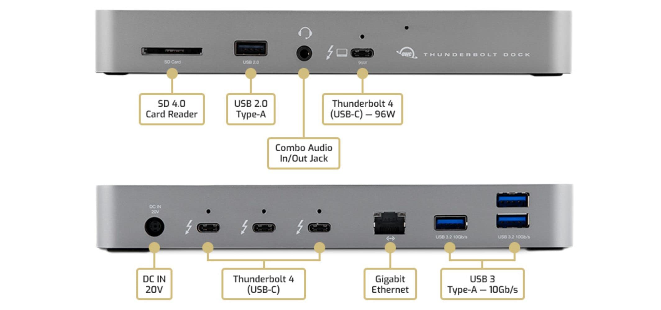 Mua OWC 11-Port Thunderbolt Dock with 4 Ports, 4 USB Ports, Ethernet ...