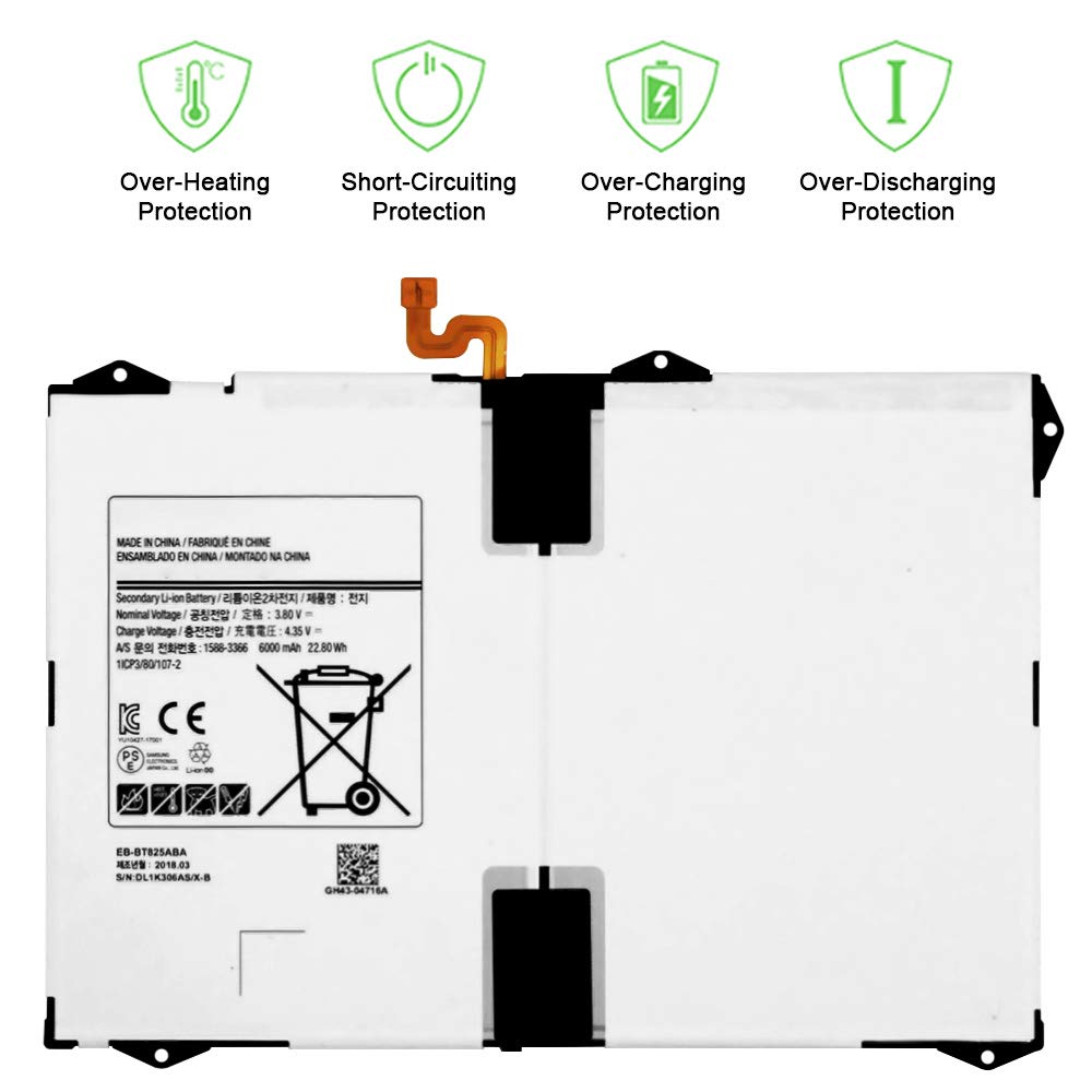 WUHAO Replacement Battery For Verizon Samsung Galaxy Tab S3 SM-T827V,EB-BT825ABA/EB-BT825ABE ...
