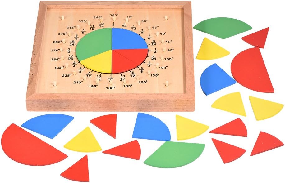 Wooden Baby Math Toys Circular Mathematics Fraction Division Teaching ...