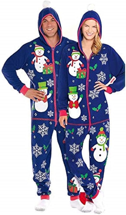 Wizland Christmas Pajamas Adult Pajamas Snowman Pajamas Winter Fleece ...