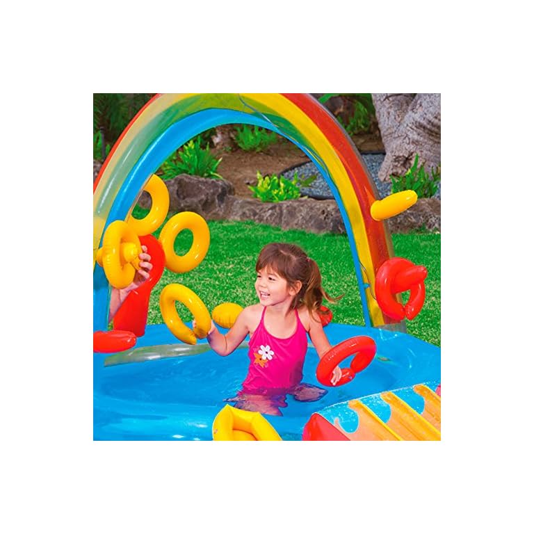 Intex Rainbow Ring Inflatable Play Center, 117" X 76" X 53", For Ages 2 ...
