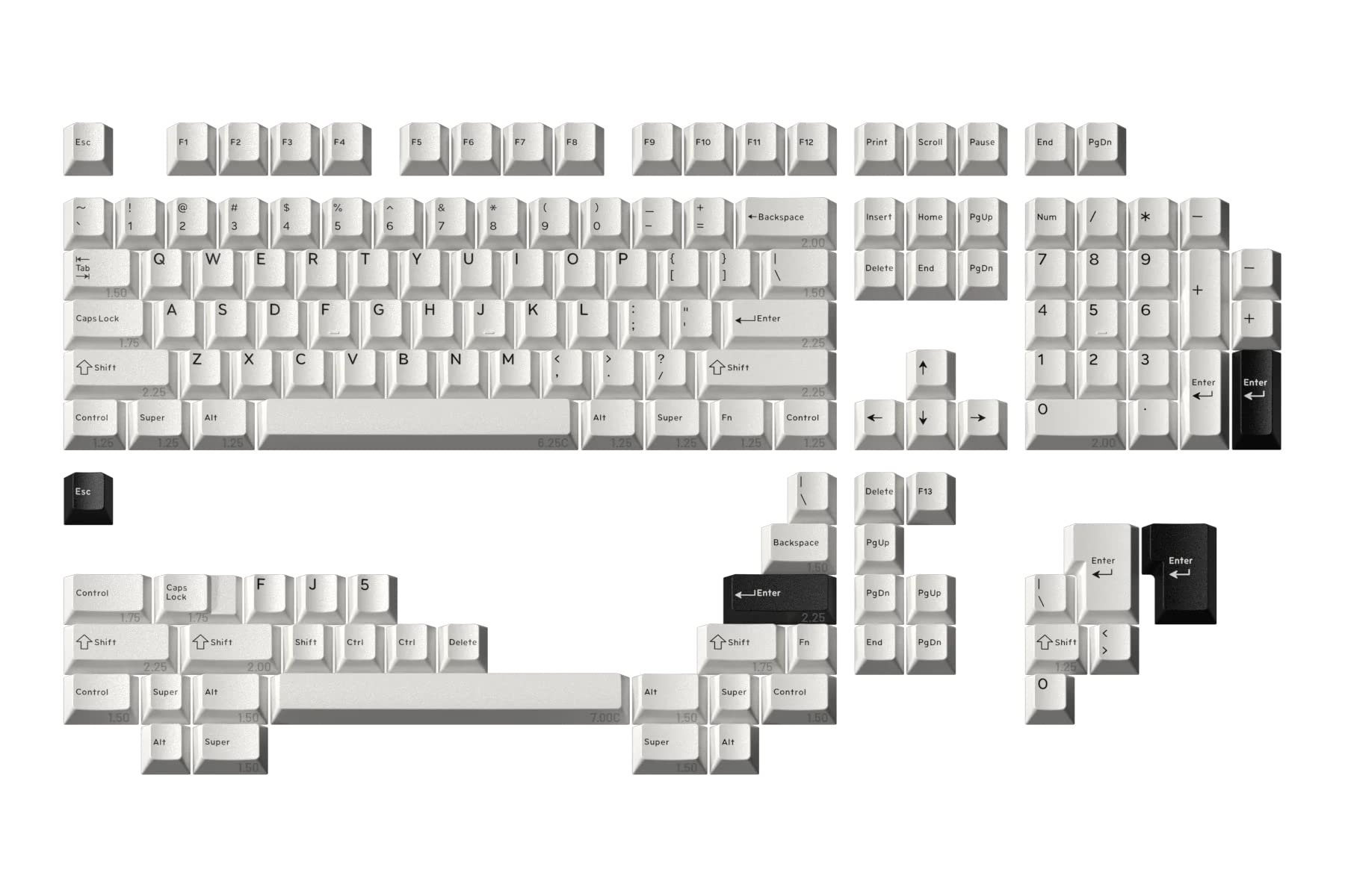 Mua DROP DCX Black-on-White Keycap Set, Doubleshot ABS, Cherry MX Style ...