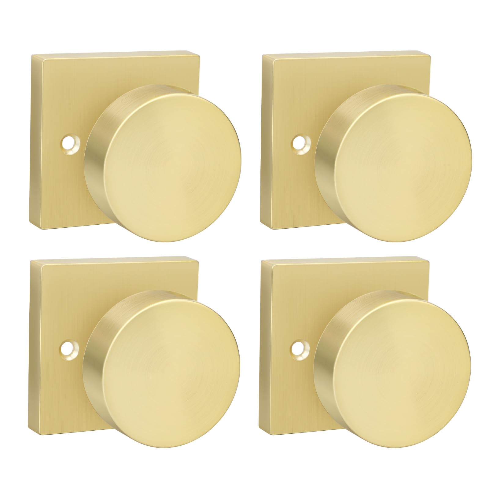 goldenwarm 4 Pieces Brushed Gold Dummy Door Knobs Inactive Half Dummy ...