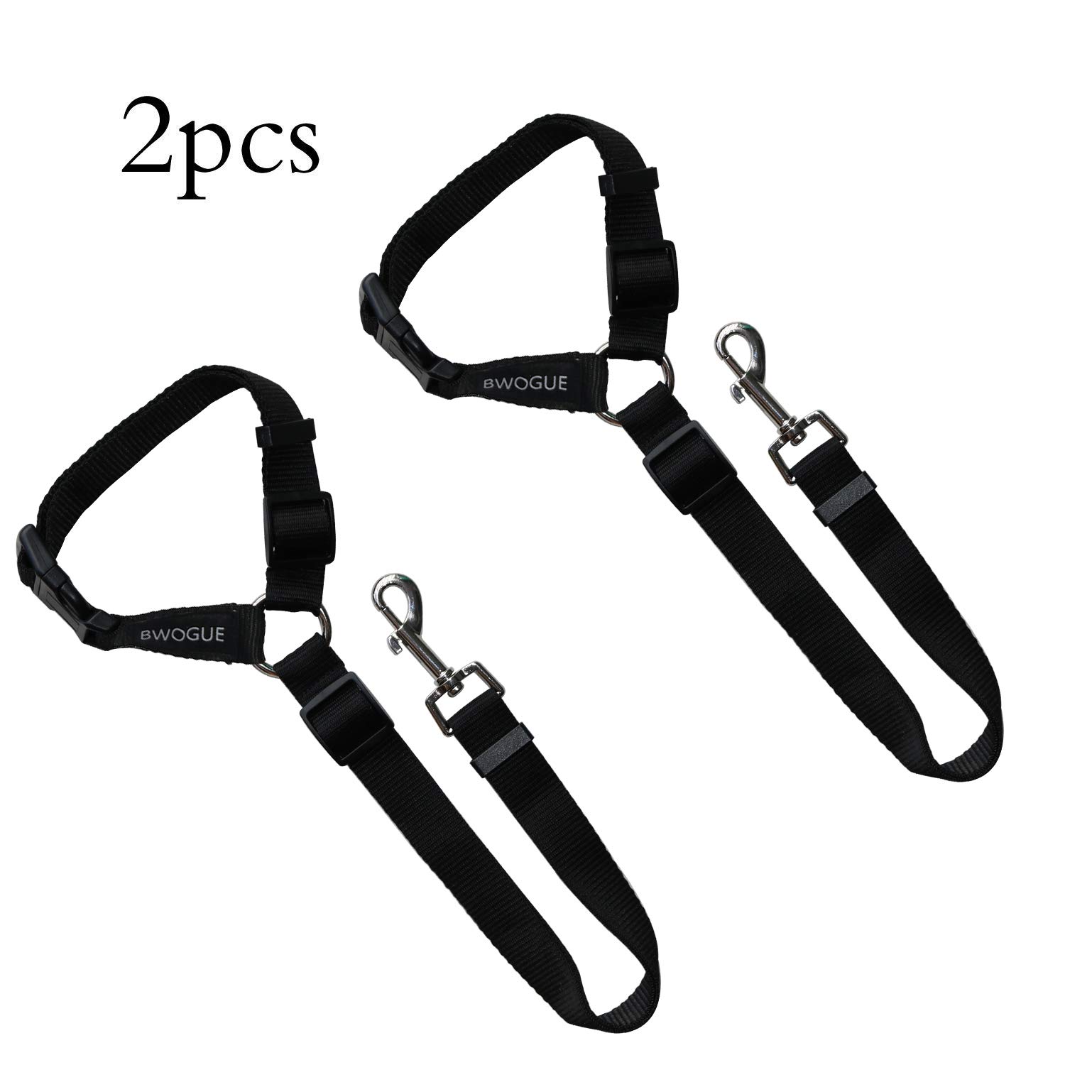 BWOGUE 2 Packs Dog Cat Safety Seat Belt Strap Car Headrest Restraint ...