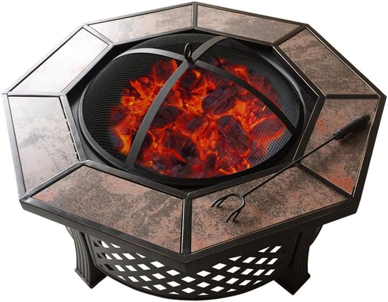 Amazon.com : Fire Pit J Bowl Courtyard Octagonal Ceramic Barbecue Table ...