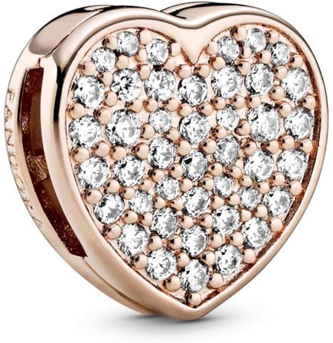 Amazon.com: PANDORA Pave Heart REFLEXIONS Clip Charm: Jewelry