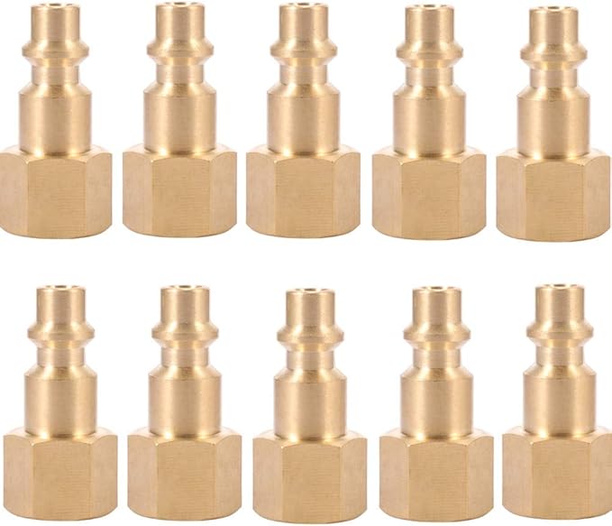 Brass 1/4 Inch NPT Brass Female Air Hose Quick Connect Adapter, Air ...