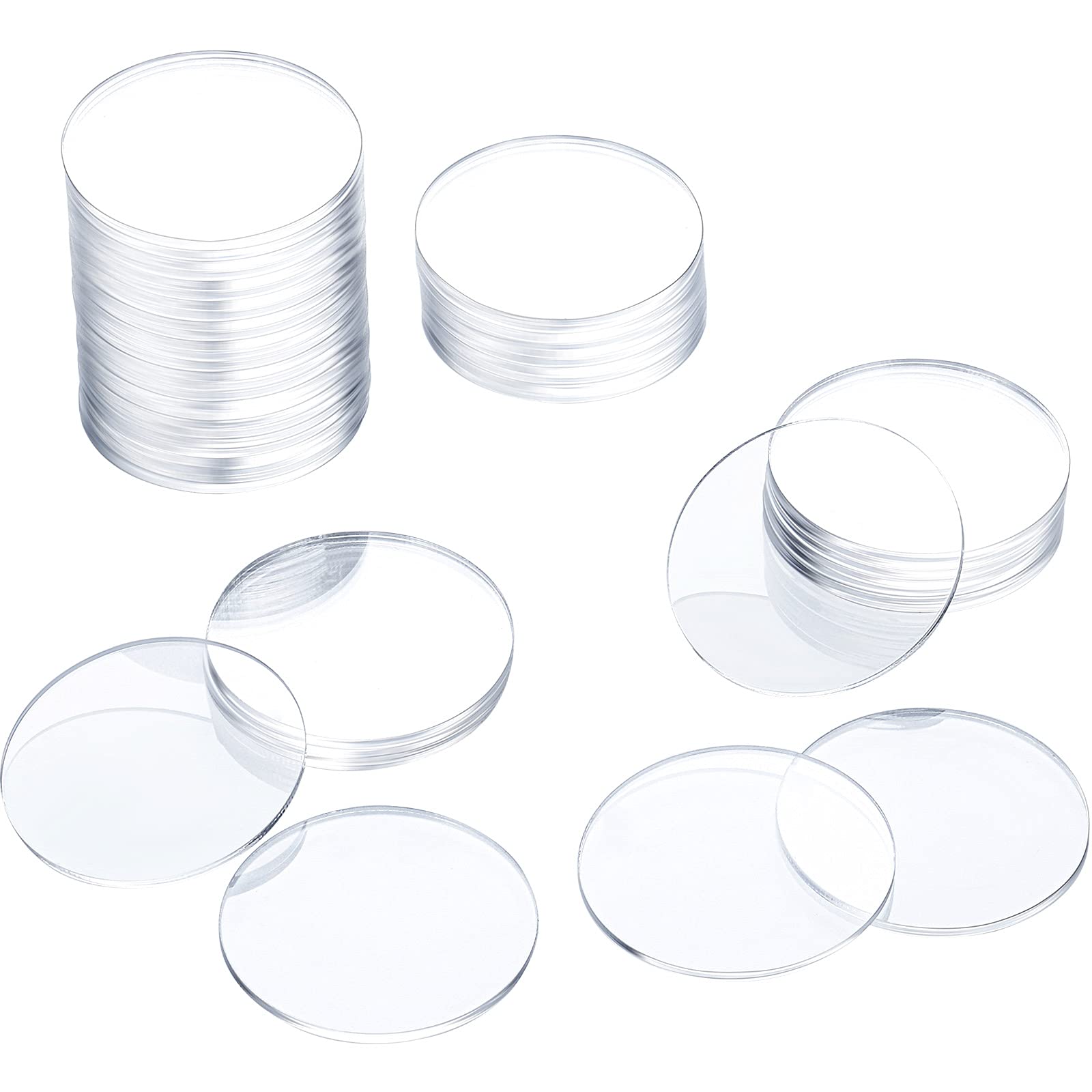 36 Pieces Clear Acrylic Sheet 0.08 Inch Thick Acrylic Disc Blanks ...