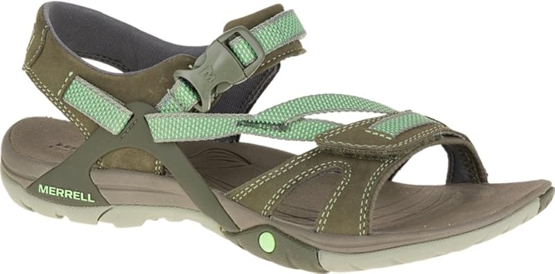 Merrell Azura Strap, Women's Velcro Hiking Sandals - Medium Green, 9 UK ...