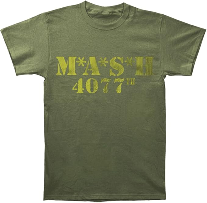 Mash Logo 4077th Military Green T-Shirt tee: Amazon.co.uk: Clothing