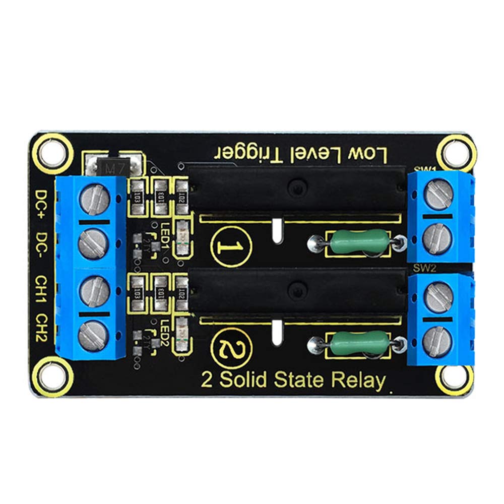 KEYESTUDIO 5V 2 Channel Solid State Relay Module 240V AC for Arduino U&O, Mega 2560, Nano ...