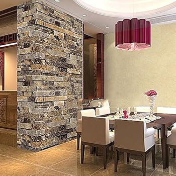Gracelove Removable 3d Embossed Brick Wallpaper Stone Tile Print Wall ...