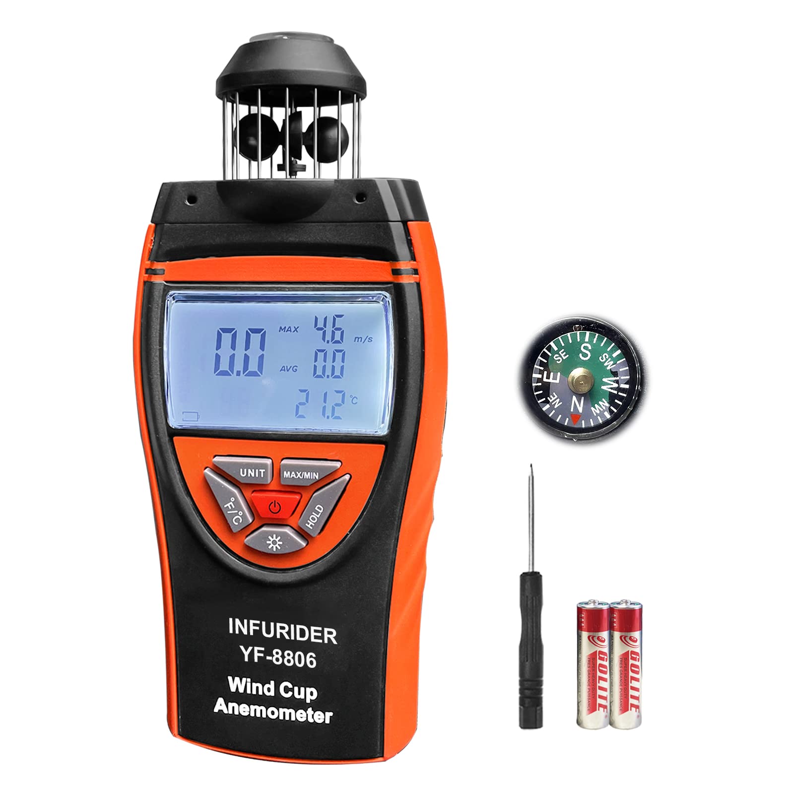 Mua Handheld Wind Cup Anemometer,INFURIDER YF-8806 Digital Wind Speed ...
