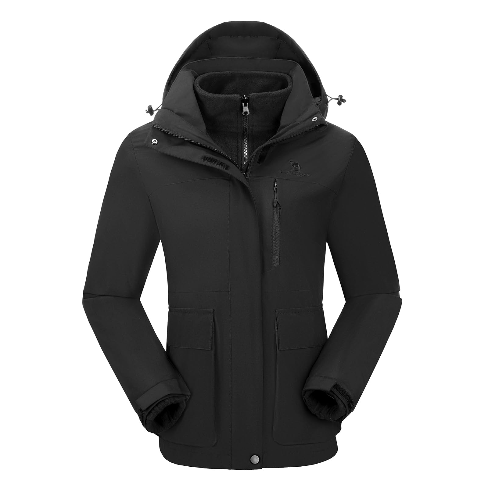 CAMELSPORTS Womens 3-in-1 Ski Jacket Waterproof Fleece Lined Snow ...