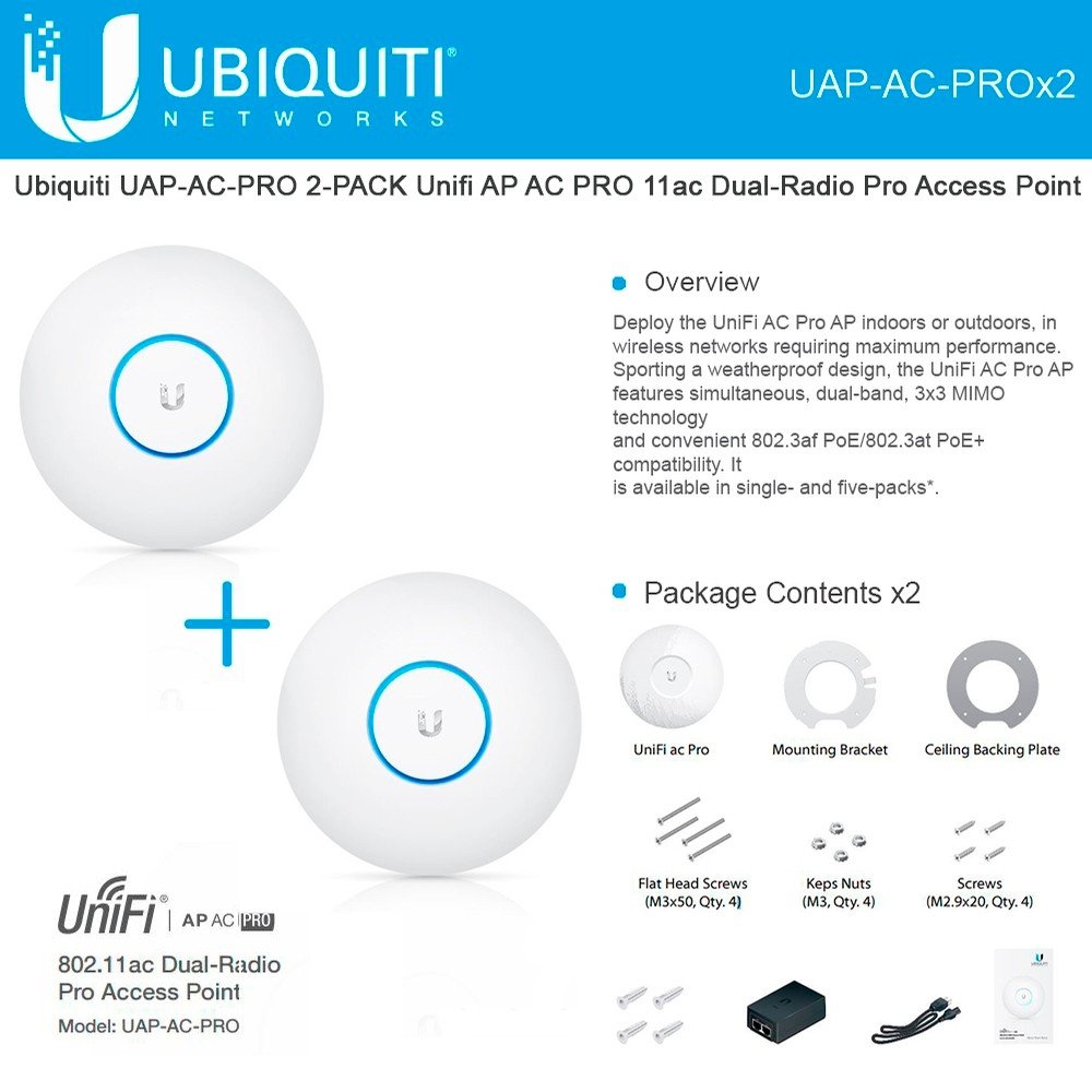 Ubiquiti UAP AC PRO 2 PACK Unifi AP AC PRO 11ac Dual Radio Pro Access Point Broadbandcoach ubiquiti-uap-ac-pro-2-pack-unifi-ap-ac-pro-11ac-dual-radio-pro-access-point-broadbandcoach