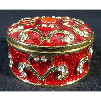 Amazon.com: Red Genie Lamp Bejeweled Collectible Trinket Jewelry Box ...