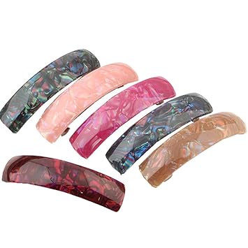 Amazon.com : ShungFun Women French Hair Clips Fashion Acrylic Printing ...