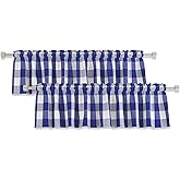 Amazon.com: 2 Pack Buffalo Check Valances for Windows Living Room 18 ...