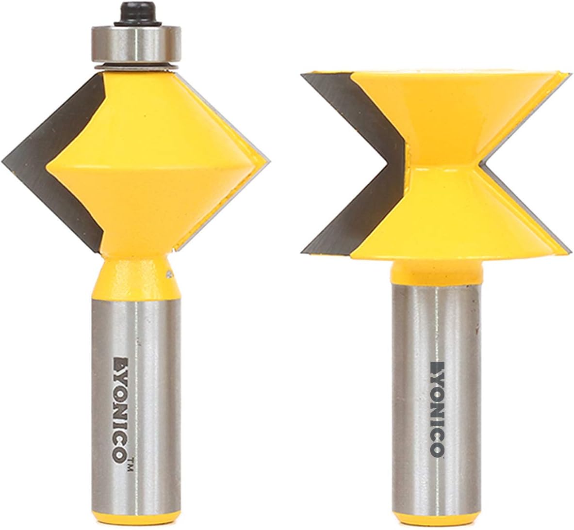 Yonico 15225-2 Bit Edge Banding Router Bit Set,”V” Design – Cutting ...