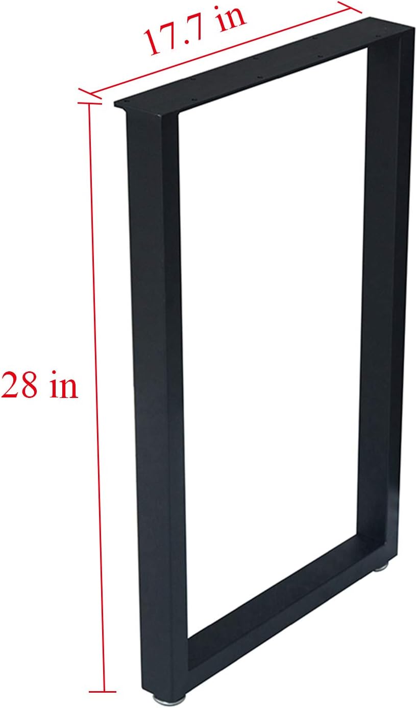 WFDERAN 2 Pack Industrial Simple Metal Furniture Legs 28” H x 17.7” W ...