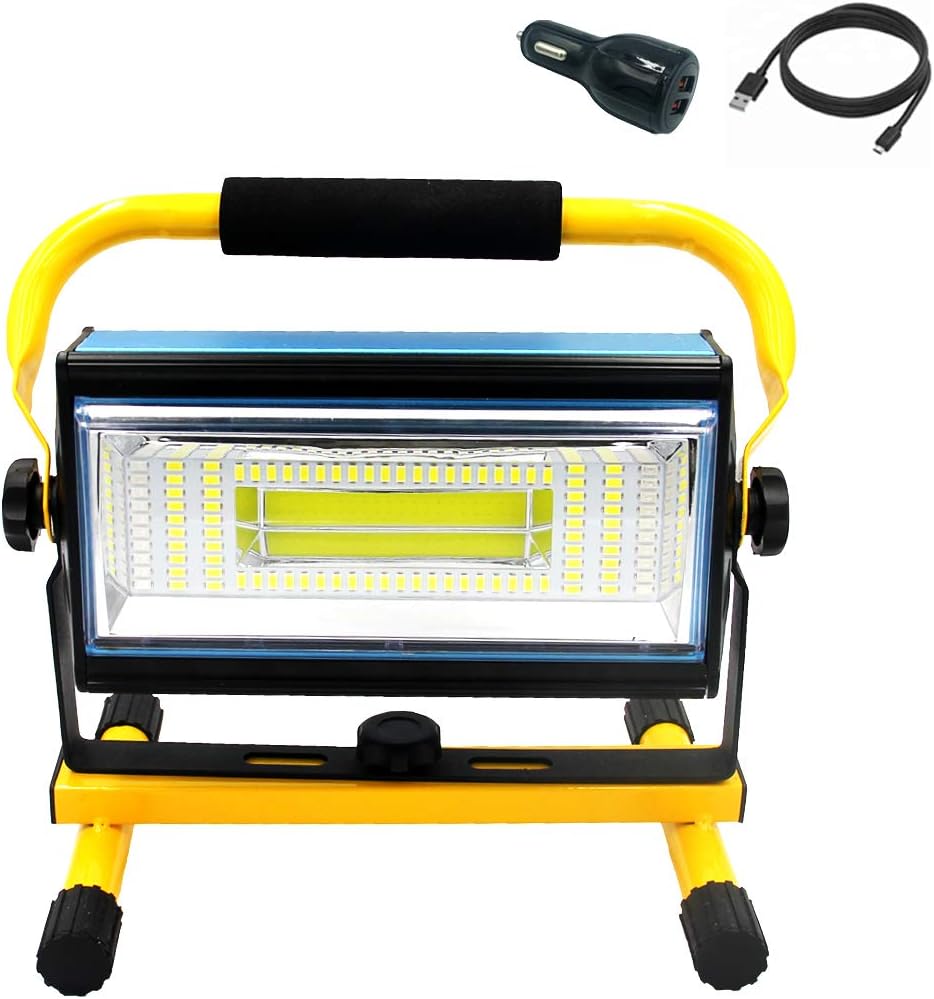 Sylstar COB LED Work Light, 100W Rechargeable Portable Floodlight 7000 ...
