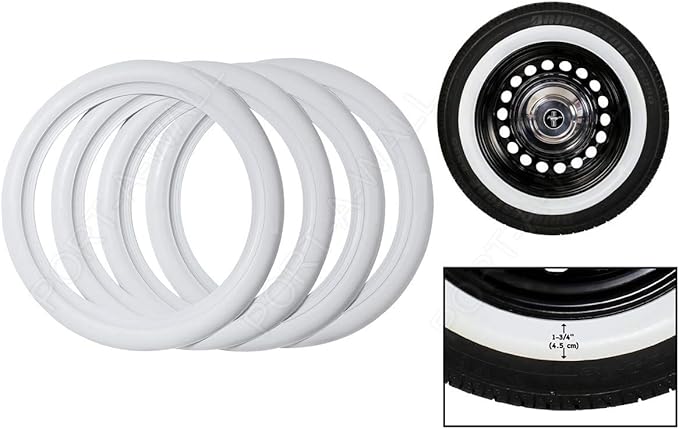 Amazon.com: White Wall 17 inch Tires Portawalls X4 Add on Insert Trim Set Hot Rod Style.: Automotive