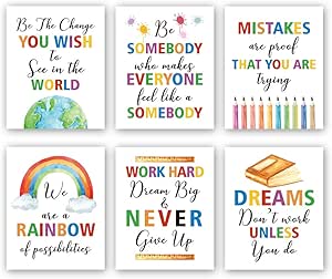 Amazon.com: HPNIUB Colorful Words Art Prints, Set of 6 (8”X10 ...