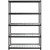 Lorell Wire Deck Shelving Storage Rack, Black + Free Shipping