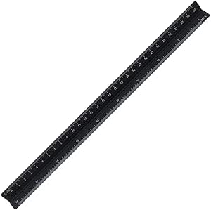 EMSea Triangular Scale Ruler 30cm Black Aluminum Alloy Metric Ruler 1: ...