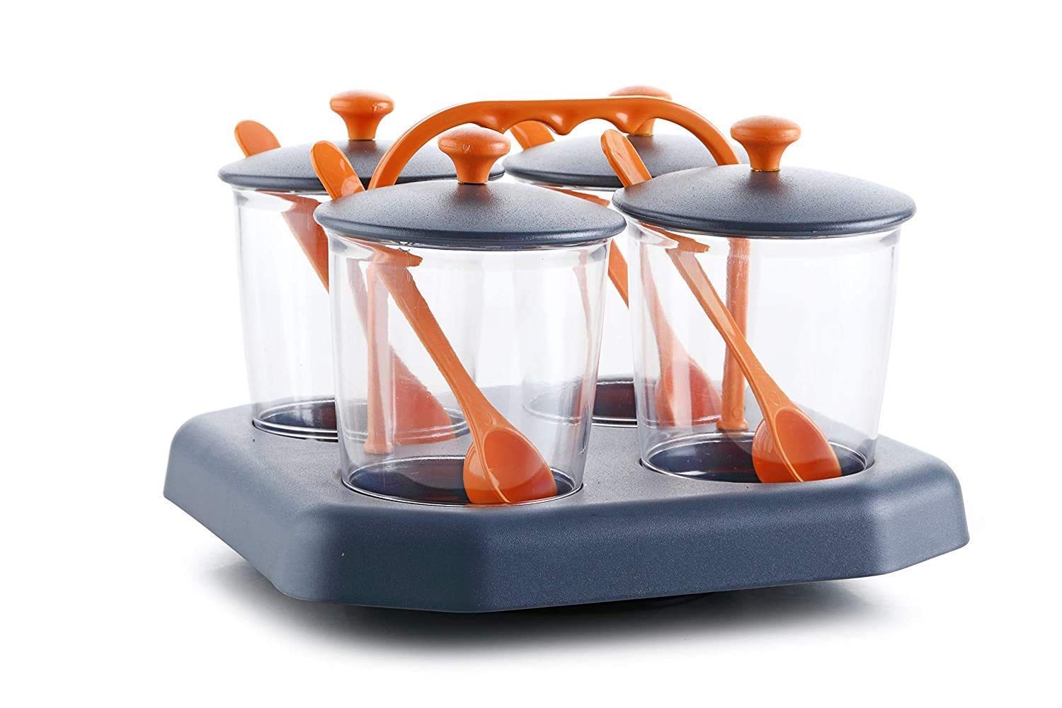 Sanskar Pickle Stand Set Multipurpose Pickle Jar for Dining Table 4 pc ...