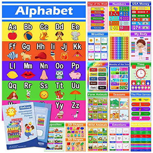 20 Extra Large Educational Posters For Kids Toddlers (24x17 Double ...