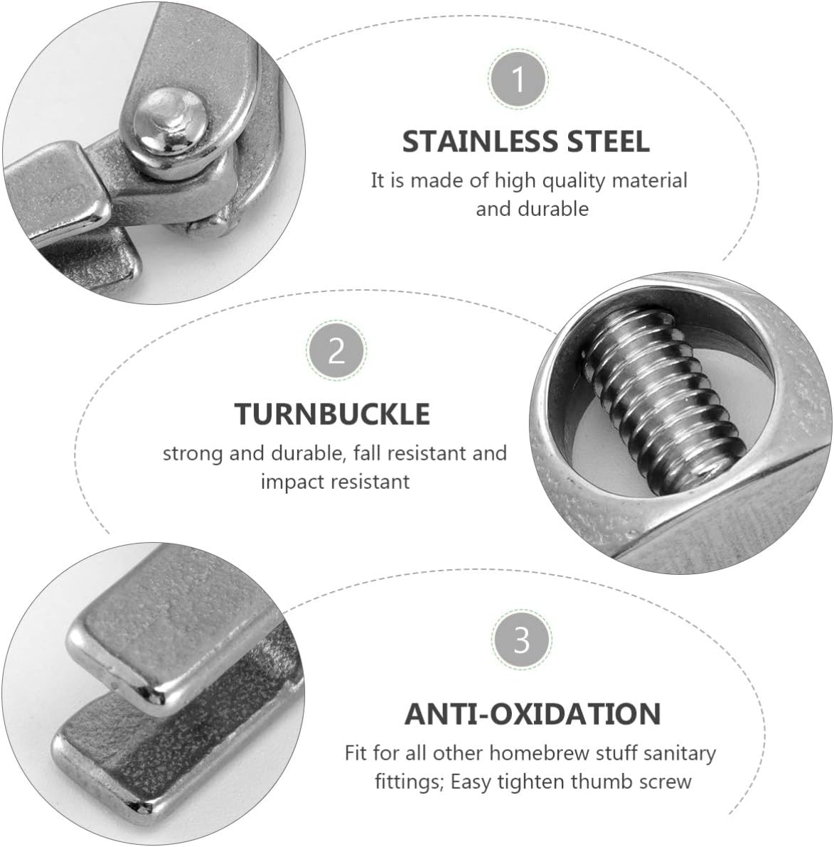 TEHAUX Heavy Duty Tri Clamp Stainless Steel 304 Single Pin with Wing ...