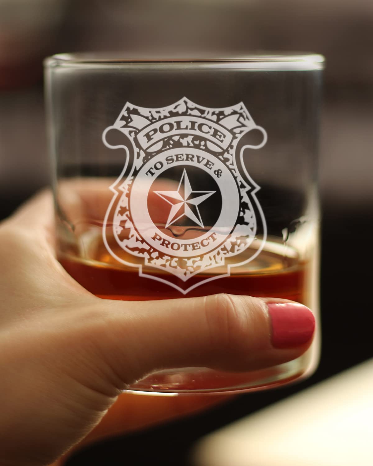 Mua Police Badge Old Fashioned Rocks Glass - Law Enforcement Whiskey ...