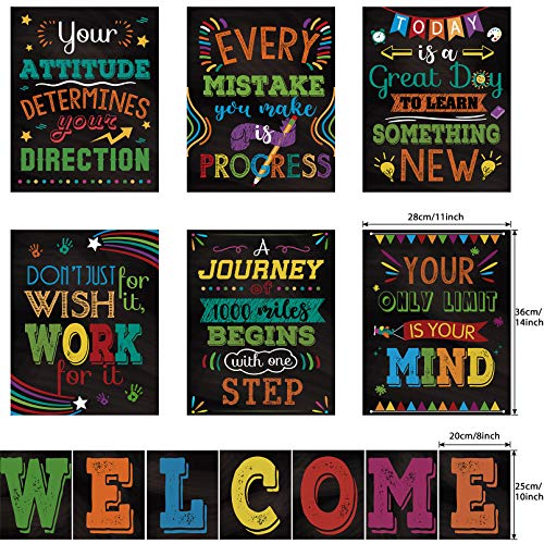 13 pieces Motivational Posters for Classroom, Laminated Inspirational ...