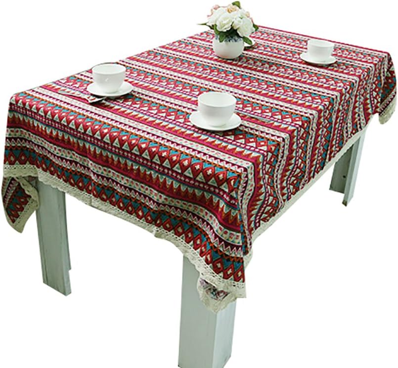 NiSeng Nappes Coton Lin Imprimé Nappe de Table rectangulaire d carrée ...