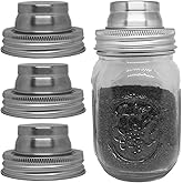 Amazon.com: 4 Pack Stainless Steel Mason Jar Shaker Lids with Silicone ...