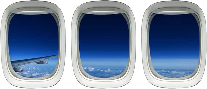 Amazon.com: Plane Window Decal, Airplane Wing Stickers Clouds Wall Art ...