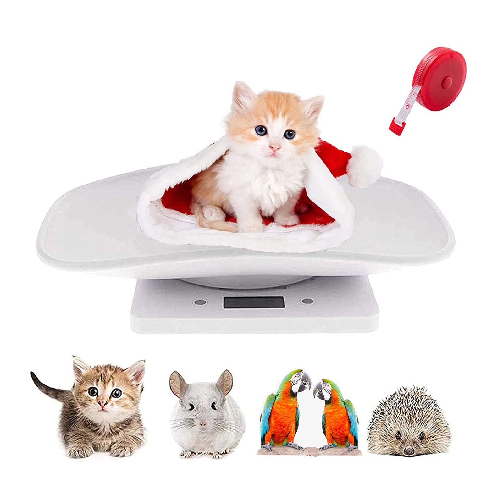 Digital Pet Scale, Small Animal Scale with Tape Measure, Kitchen Food ...