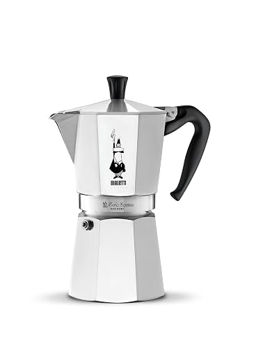 Bialetti Mokina Aluminium 1/2 Cup Coffee Maker, Silver/Black, 13 x 6.5 ...
