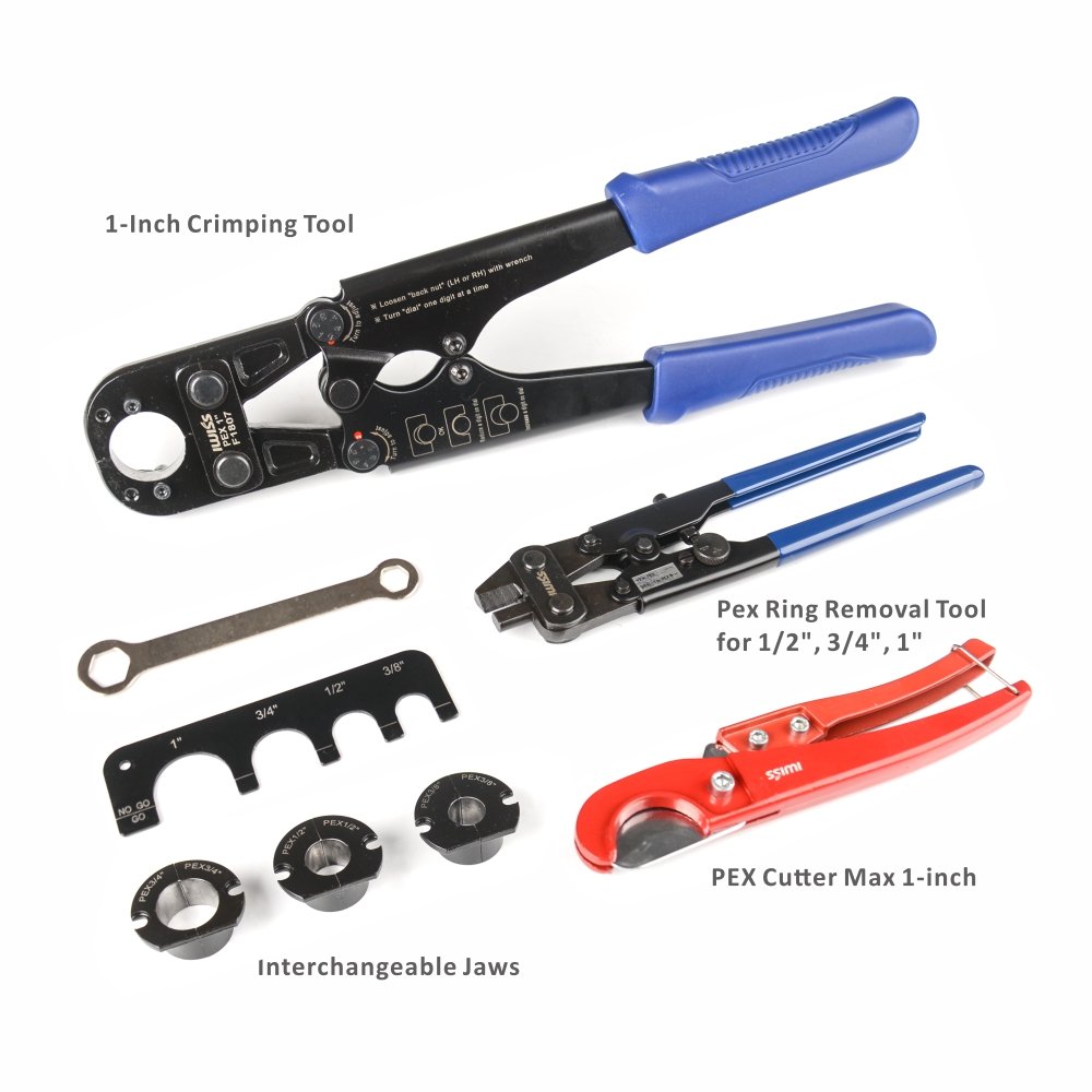 IWISS F1807 Copper Ring Crimping Tool Kit for 3/8",1/2",3/4",1" - Free ...