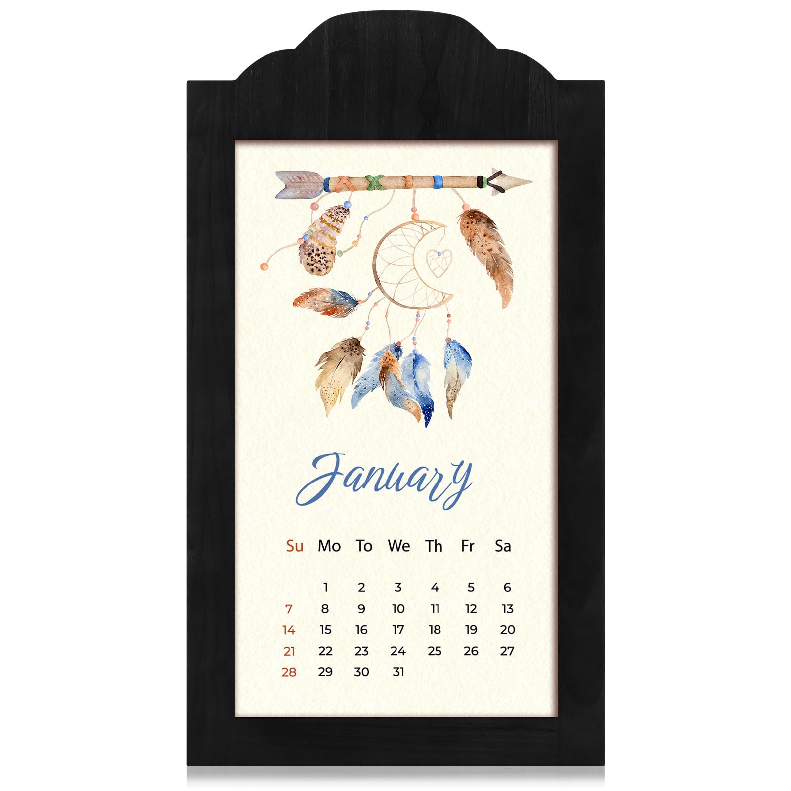 RattanView Classic Wall Calendar 2025 Frame, Large Wooden Calendar ...