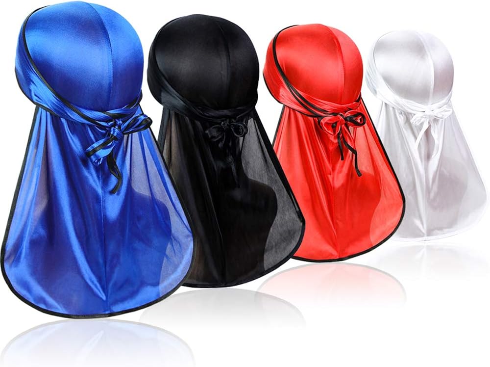 4 Pieces Men Wave Durags – Premium Soft Durag Headwraps with Extra Long ...