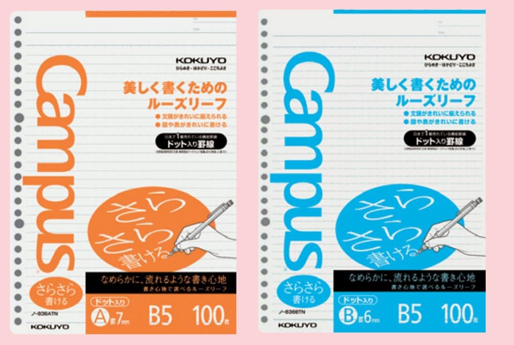 Kokuyo Campus Loose Leaf Paper – Sarasara – B5 – Dotted 6 mm Rule – 26 Holes – 100 Sheets – BigaMart