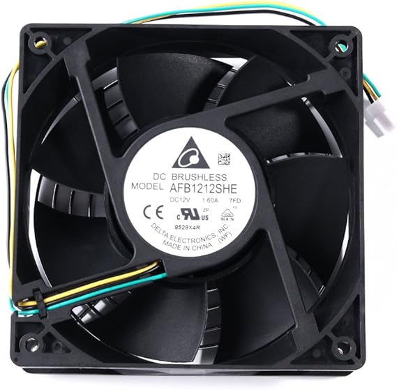 Delta 120mm High CFM Fan AFB1212SHE High Speed 12V DC 120mm 3Pin PC ...