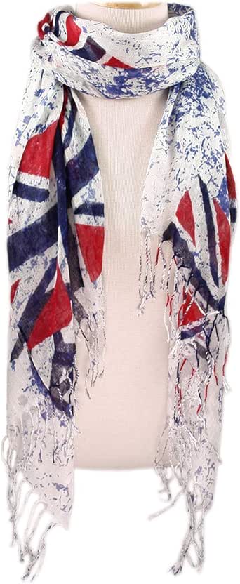 TrendsBlue UK British Flag Union Jack Peace Scarf at Amazon Women’s ...