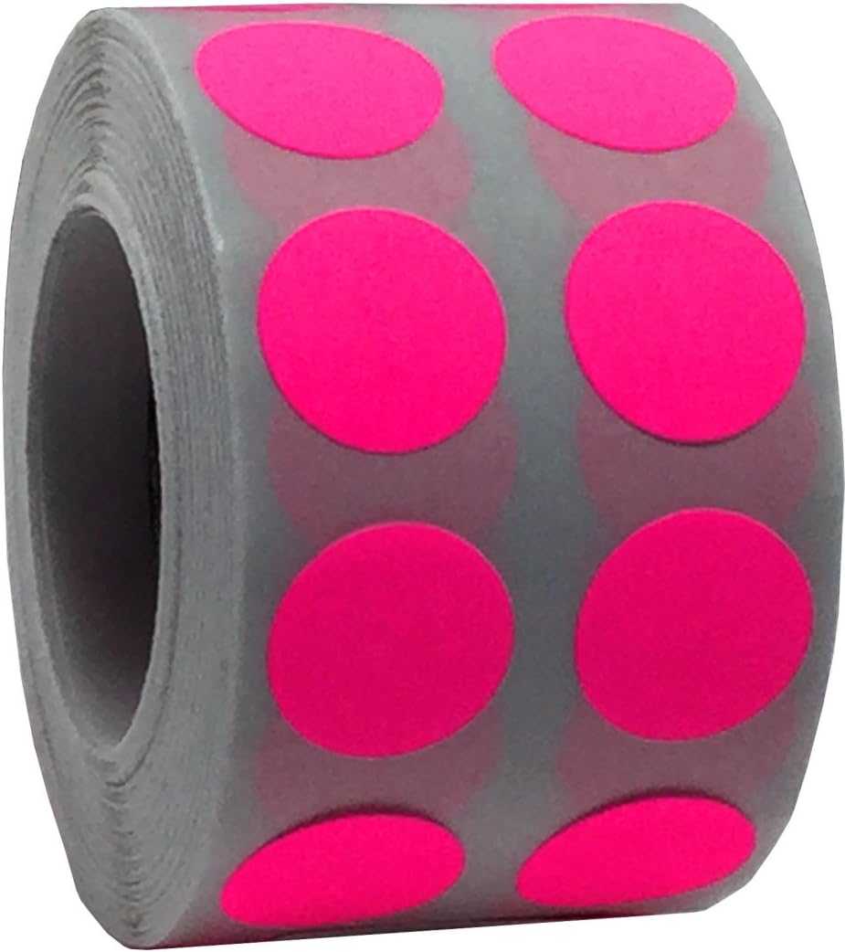 Labels Stickers 1 2/3" Fluorescent Pink Circle Laser Labels (LL196PK ...