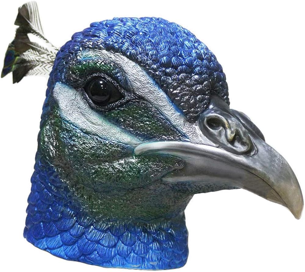Amazon.com: Realistic Peacock Bird Latex Mask Halloween Costume Party ...