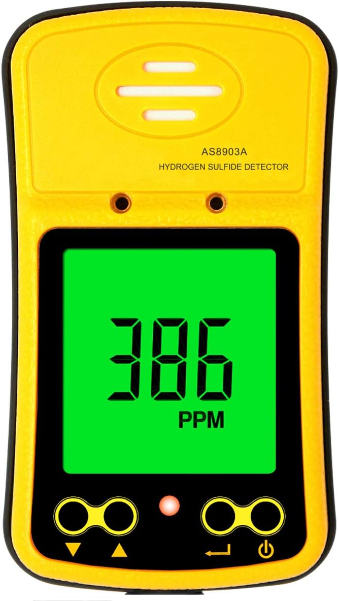 KKmeter H2S Monitor Rechargeable Single Gas Hydrogen Sulfide Detector ...